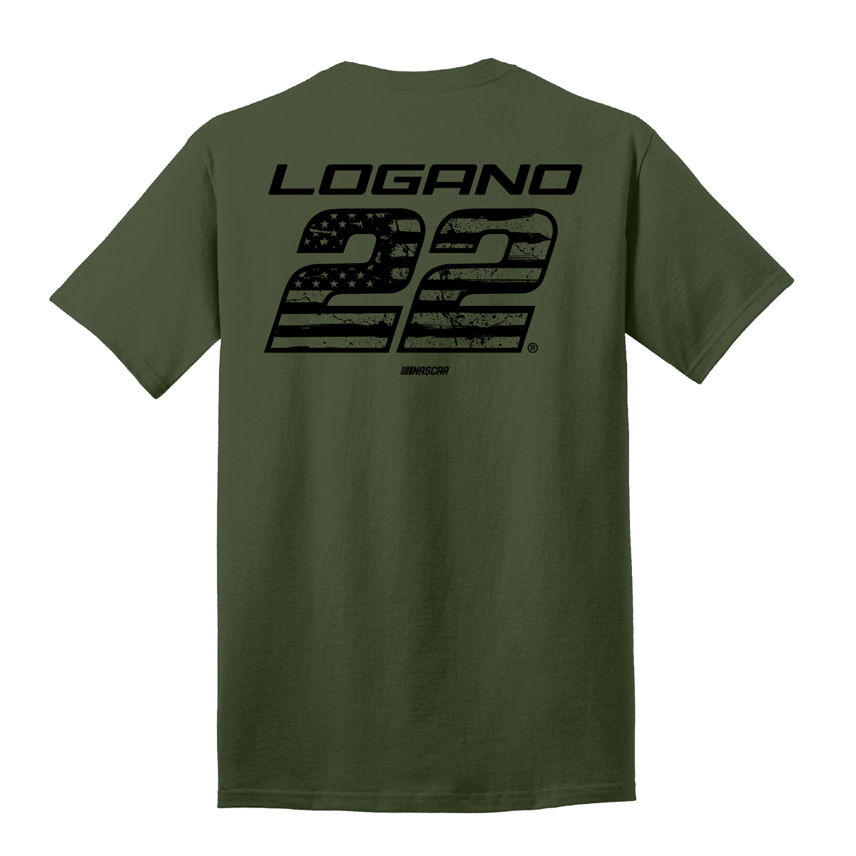 Joey Logano – 22 Logano Patriotic Olive Green T-Shirt